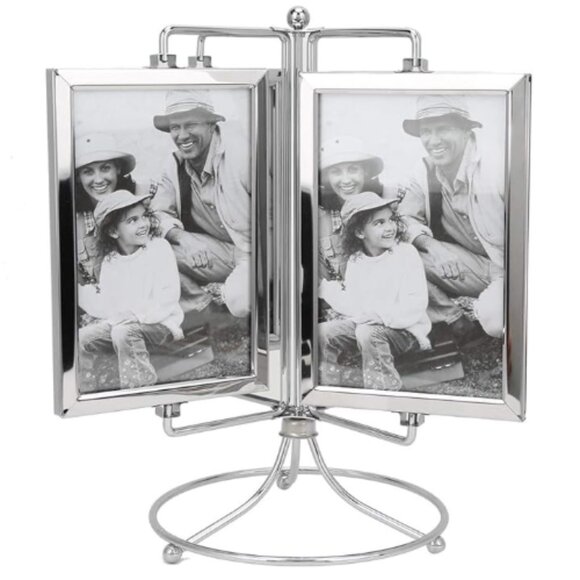 Amazon | Accents | Silvercolor Rotating Photo Picture Frame Stand For ...